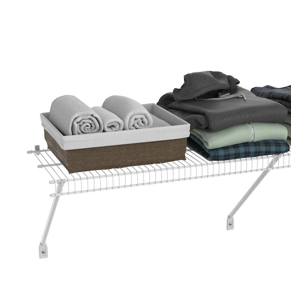 ClosetMaid 72 in. L x 12 in. D White Close Mesh Wire Closet Shelf 10000 ...