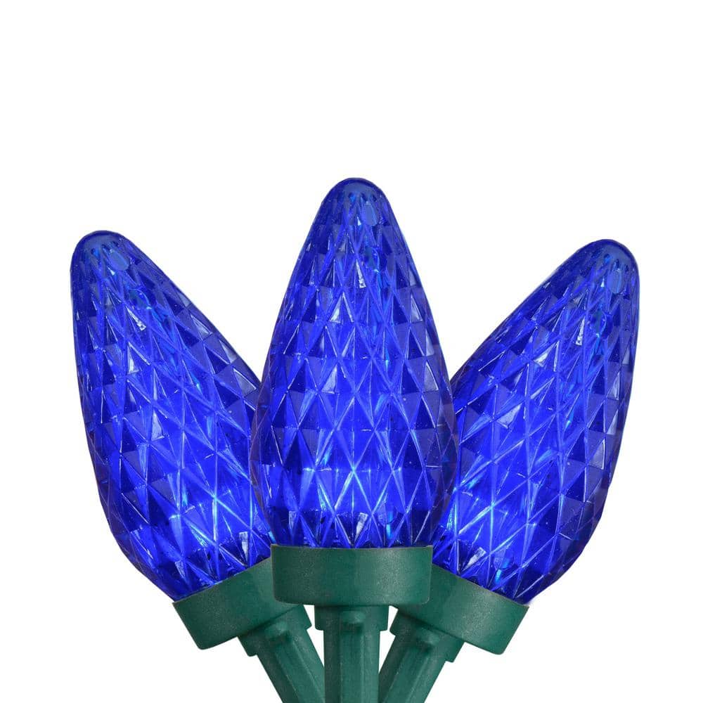 Northlight 50-Count Blue LED Faceted C9 Christmas Light Set 20.25 ft ...