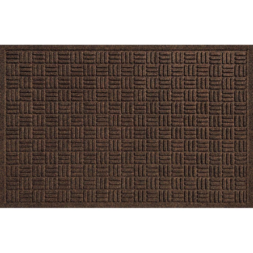 Apache Mills Textures Parquet Brown 24 in. x 36 in. Door Mat ...
