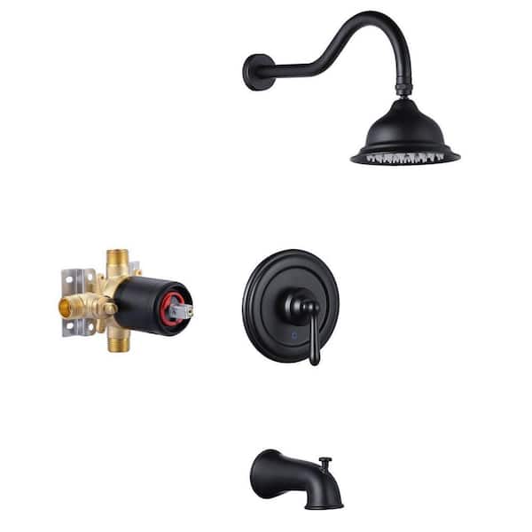 ALEASHA Modern Single Handle 1-Spray Tub and Shower Faucet 1.8 GPM in ...