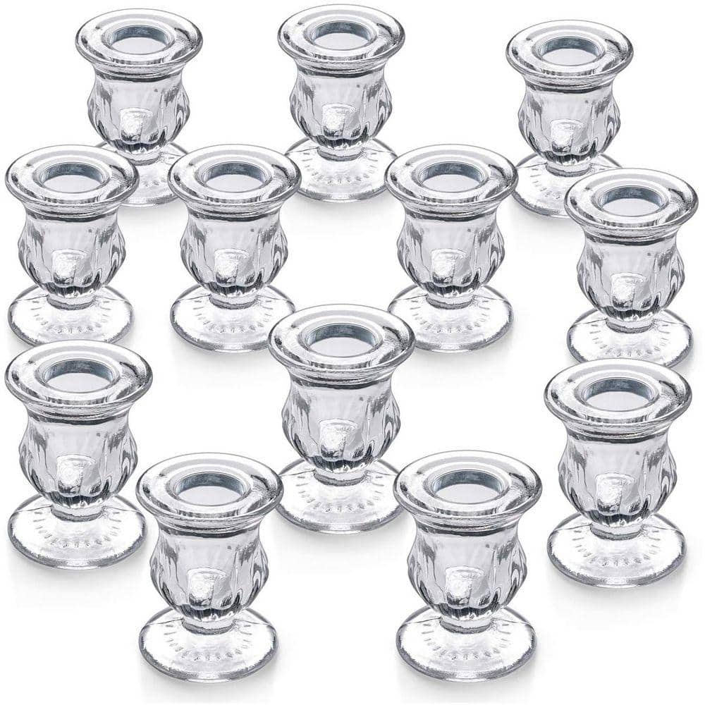 Clear Glass Taper Candle Holder 12-Pack Z07X7W2MXG - The Home Depot