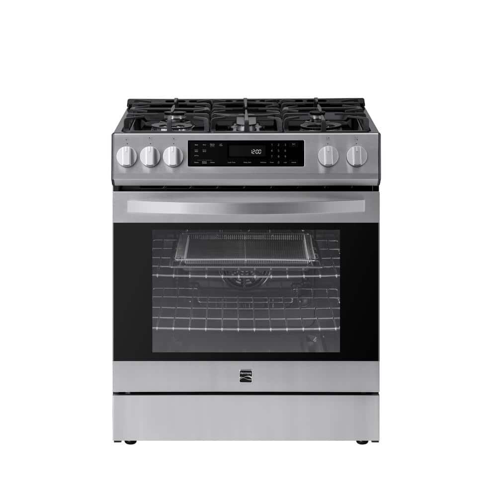KENMORE 5.6 cu. ft. 5-Burner Gas Range in Stainless Steel with Fan ...