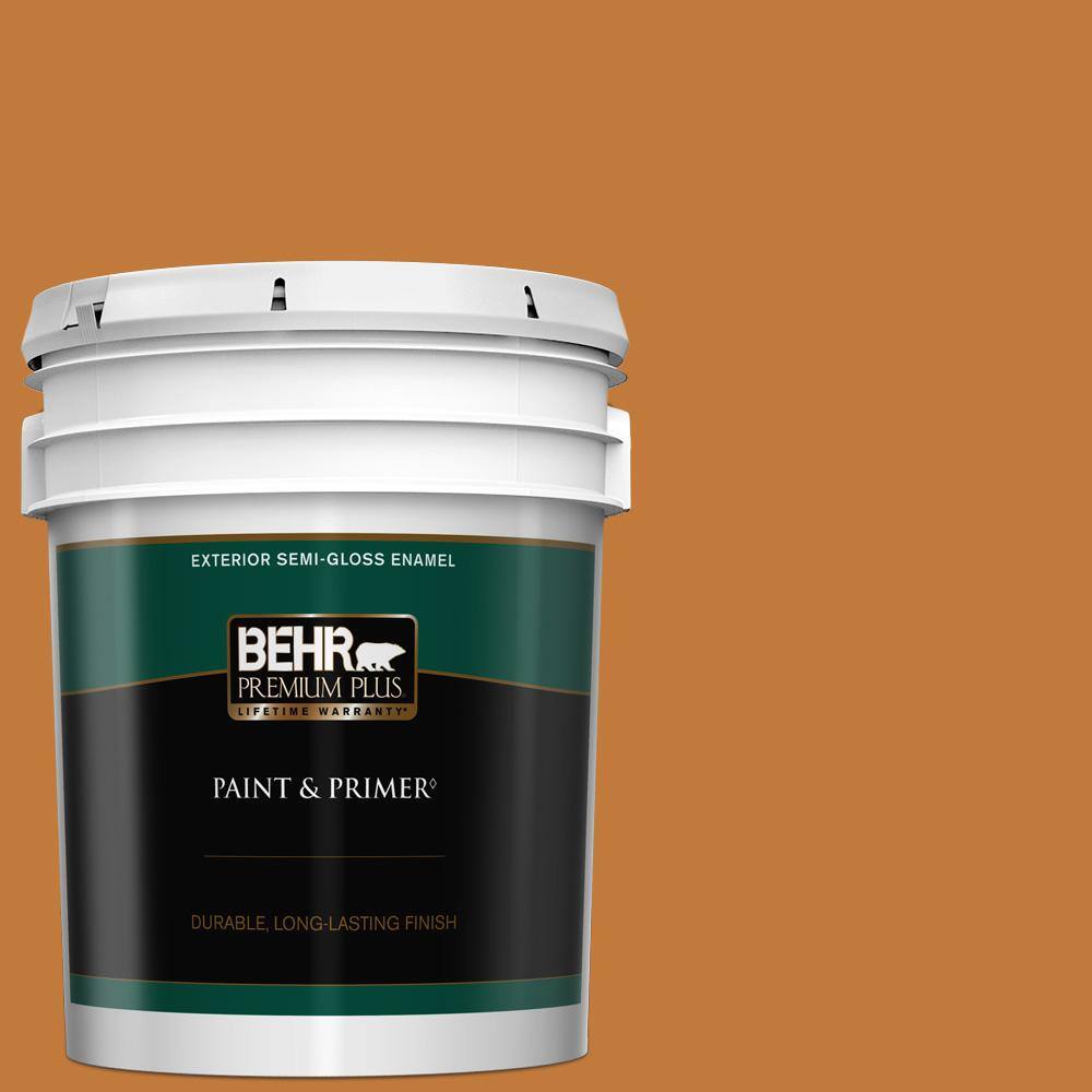 BEHR PREMIUM PLUS 5 gal. #270D-7 Fall Leaves Semi-Gloss Enamel Exterior ...