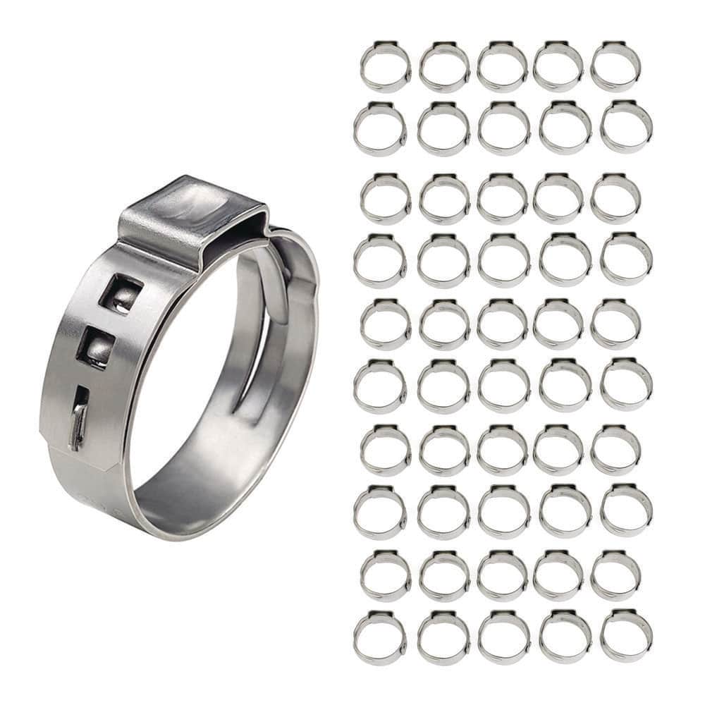 PLUMBFLEX 5/8 in. Stainless Steel Oetiker Style Pinch Clamps PEX Cinch ...