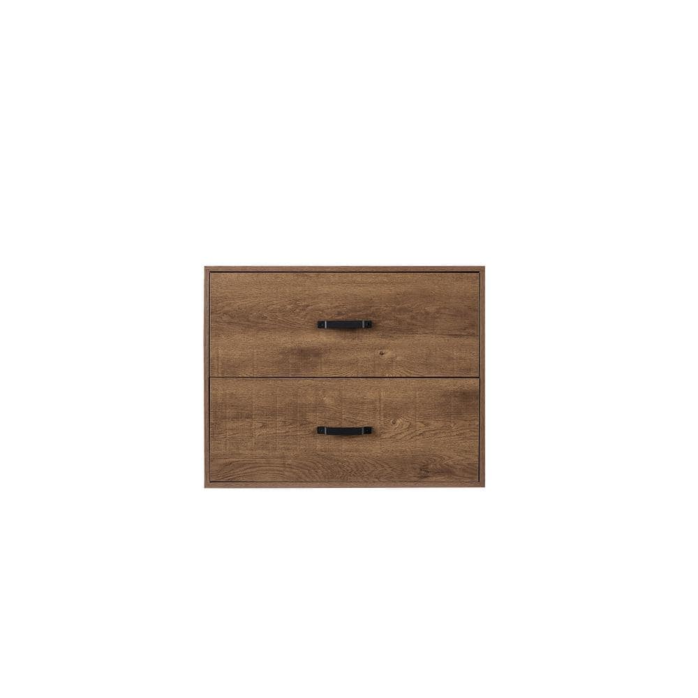 30.31 in. Wide Brown MDF Wood 2-Drawers Lateral Filing Cabinet with ...