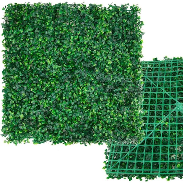 LHY 4-Pieces 20 x 20 x 1.6 in. Artificial Boxwood Hedge Panels UV ...