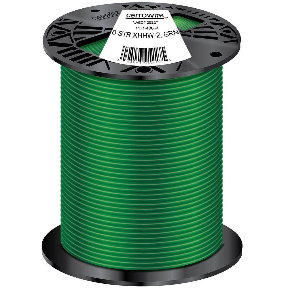 Cerrowire 500 ft. 8 Gauge Green Stranded Copper XHHW-2 Wire 1171-4005J ...