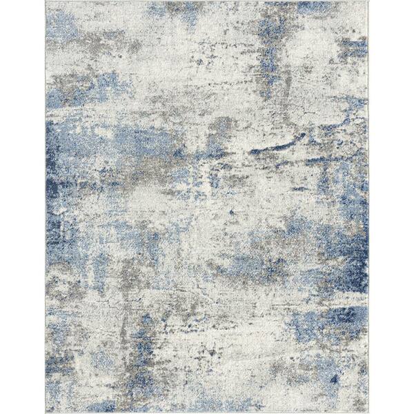 Tayse Rugs Chelsea Abstract Navy 5 ft. x 7 ft. Indoor Area Rug CHL1007 ...