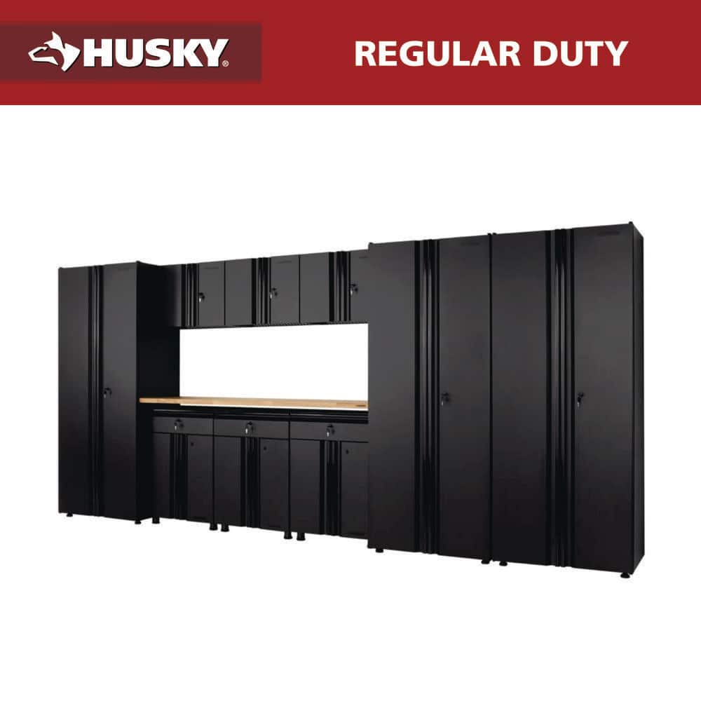 Husky 10-Piece Regular Duty Welded Steel Garage Storage System in Black ...
