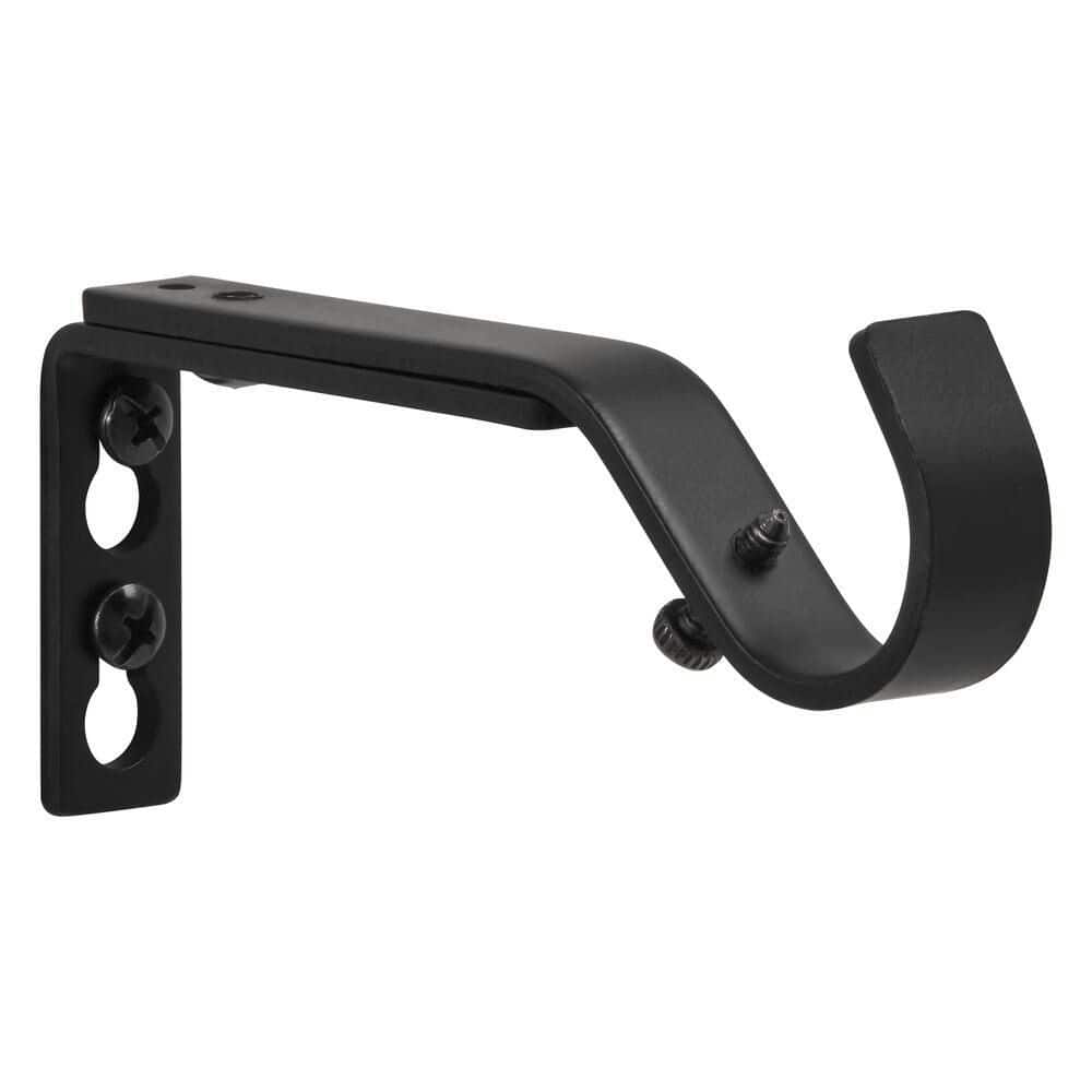 Home Decorators Collection Matt Black Steel Single 5 in. Projection ...