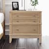 Spaco Natural Chic Hazel Solid Wood Nightstand with 3-Drawer (27.3 in W. x 26 in. H.) MB ...