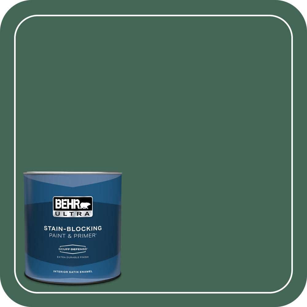 BEHR ULTRA 1 qt. #M420-7 Billiard Green Extra Durable Satin Enamel ...