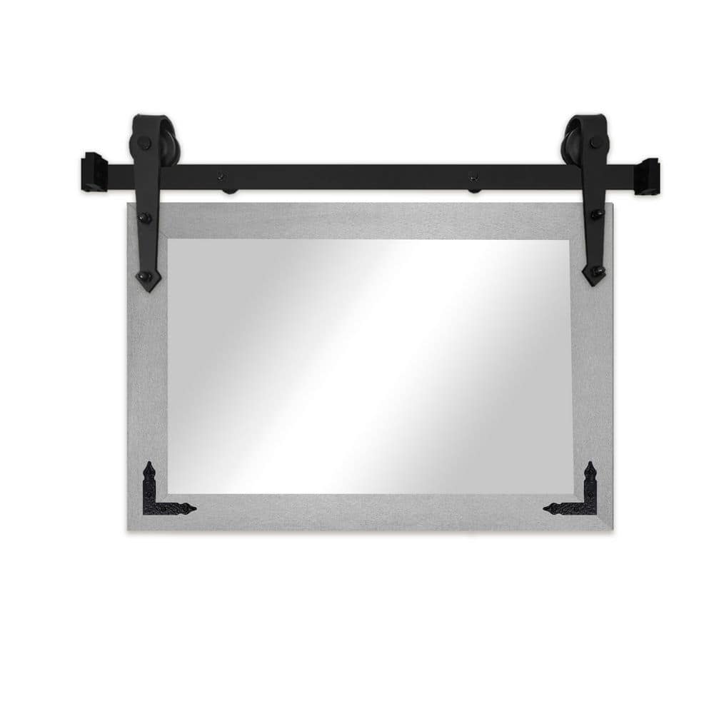 Rayne Mirrors (33 in. W x 28 in. H) Light Silver Vertical Mirror with ...