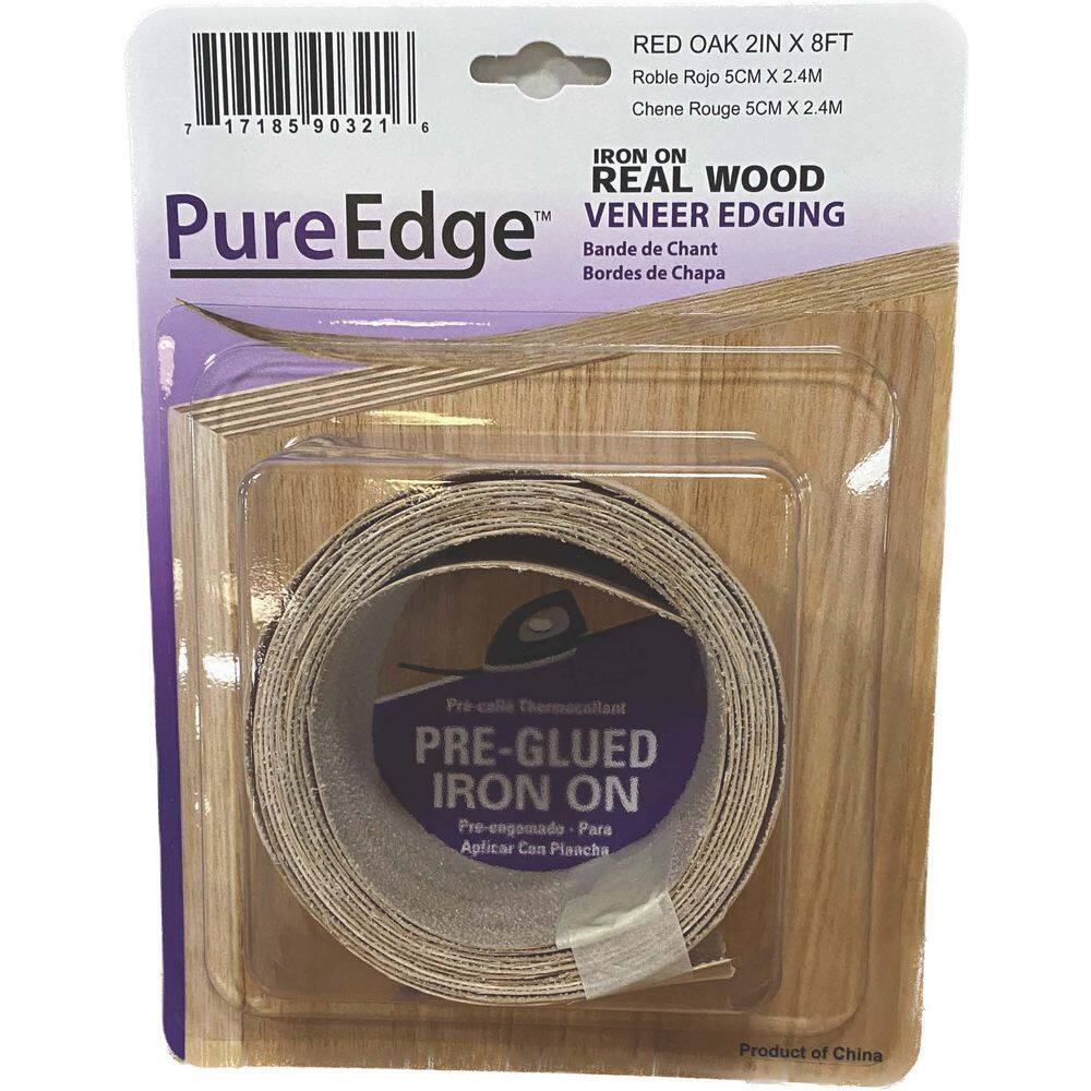 PureEdge 2 in. x 8 ft. Red Oak Real Wood Edgebanding with Hot Melt ...
