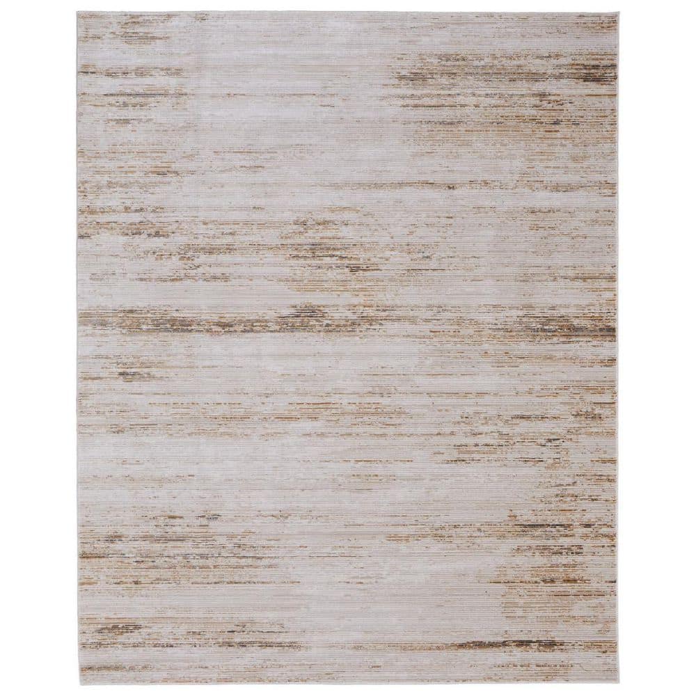 HomeRoots 2 ft. x 3 ft. Ivory, Tan Abstract Area Rug 2000566844 - The ...