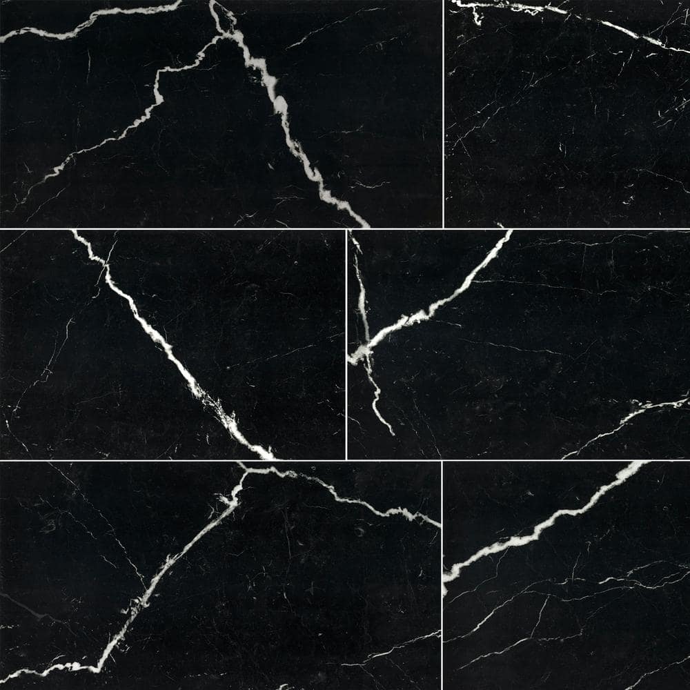 MSI Toucan Black 24 in. x 48 in. Polished Porcelain Marble Look Floor ...