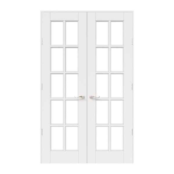 ARK DESIGN 48 in. x 80 in. Universal Handed 10-Lite Clear Glass White ...