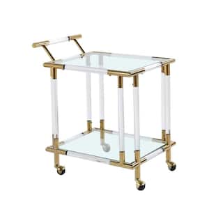 Gold Serving Cart with Shelf M98002 - The Home Depot