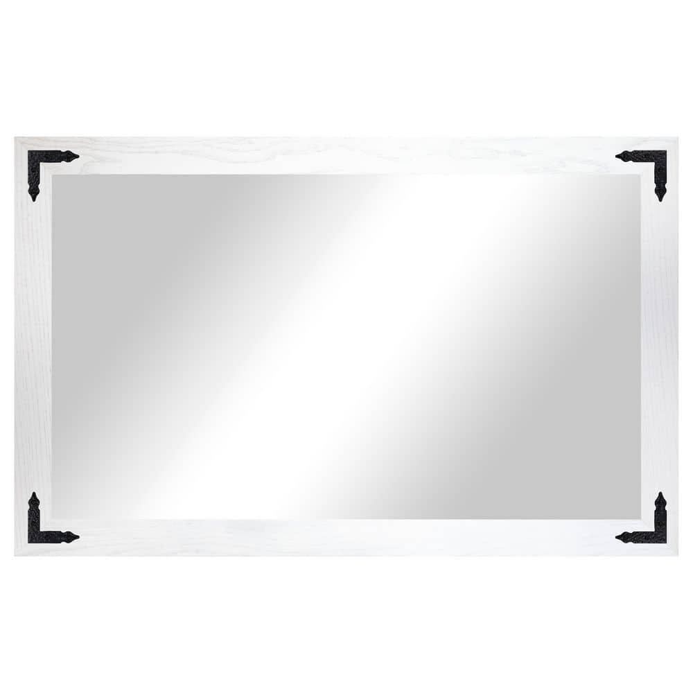 Rayne Mirrors (33 in. W x 54 in. H) White Hardwood Rectangle Mirror ...