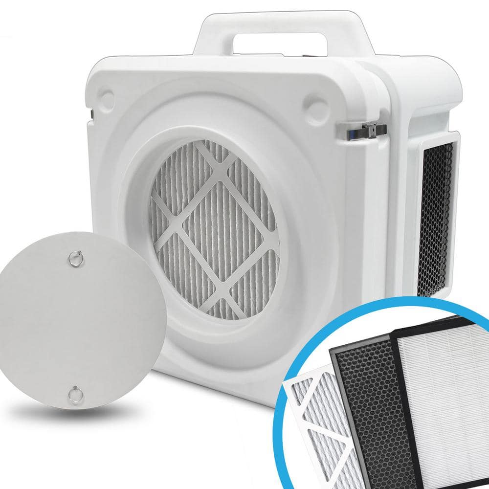 QuFresh 3-Stage White HEPA Air Scrubber w/Daisy Chain Capabilities for ...