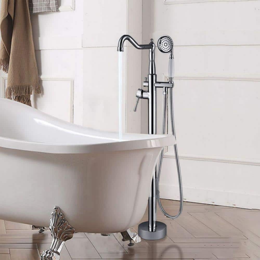 Satico 1-Handle Freestanding Floor Mount Tub Faucet Bathtub Filler with ...