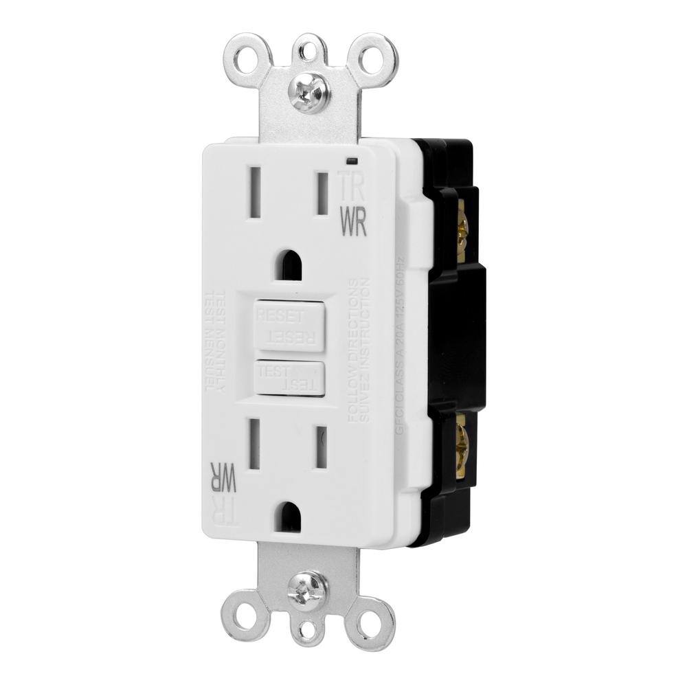 GE 15 Amp Tamper Resistant Weather Resistant GFCI Duplex Outlet ...