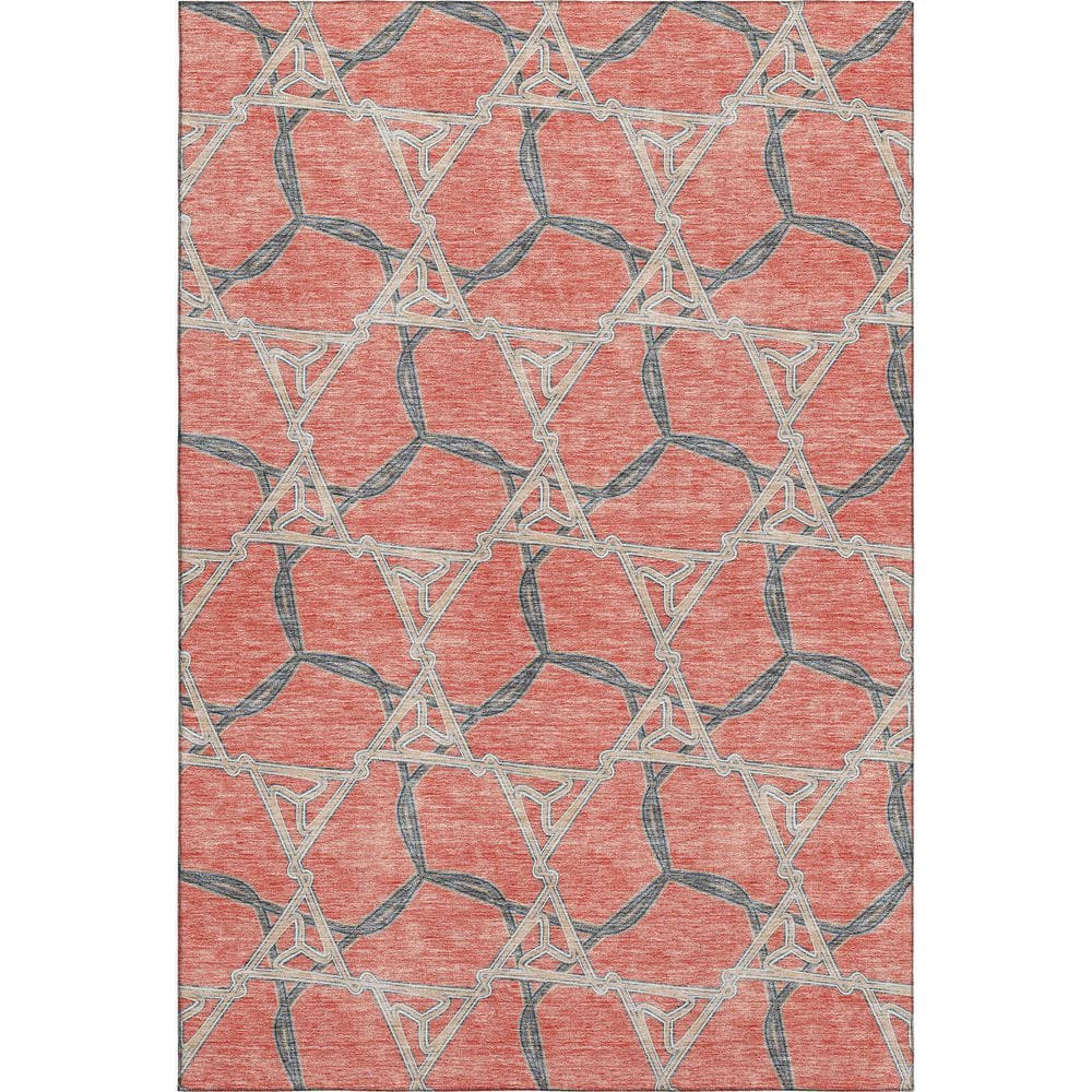 Addison Rugs Mayfield Premium Machine Washable Abstract AMF959 Coral 9 ...
