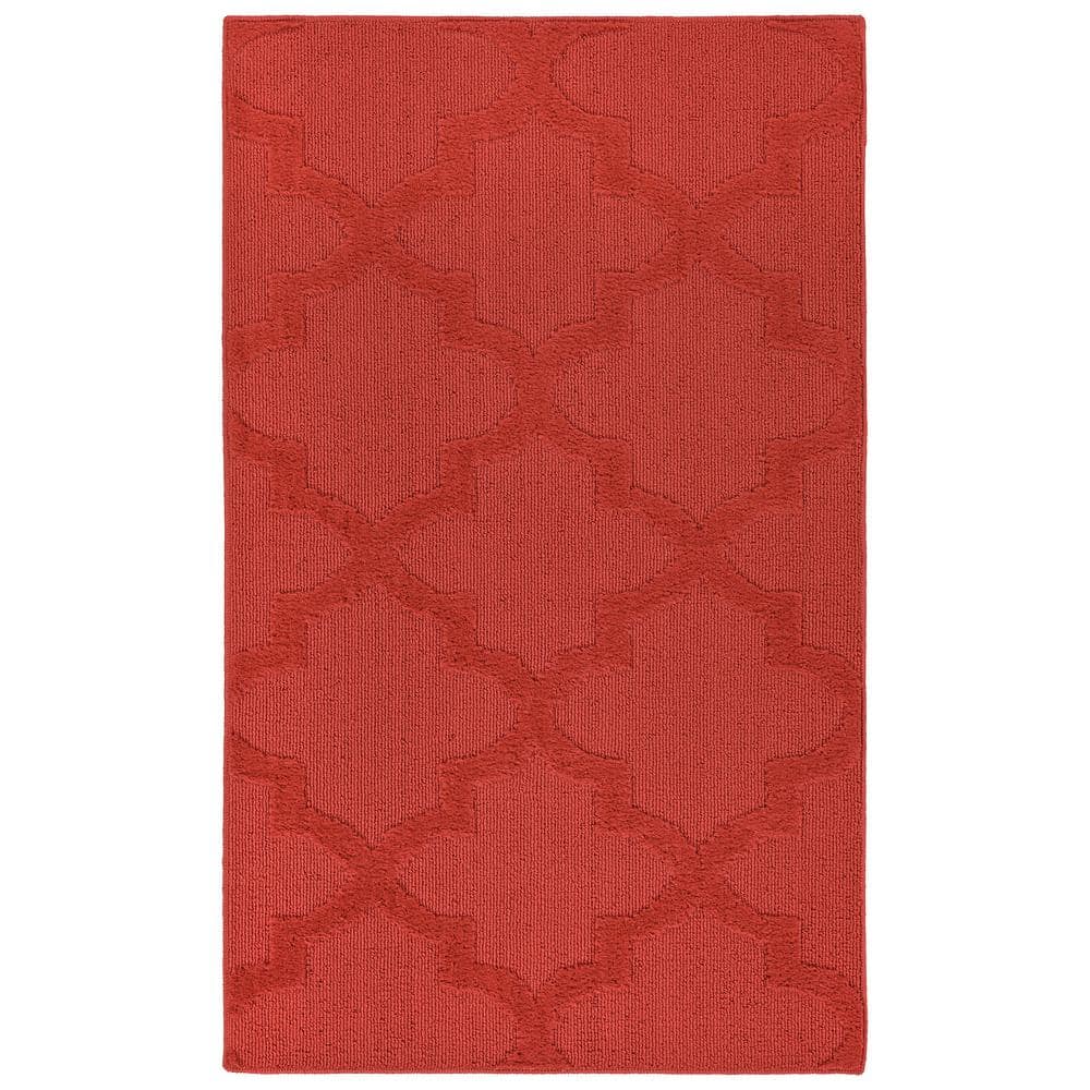 Garland Rug Quatro Chili Red 3 ft. x 5 ft. Area Rug CL300N03606014 ...