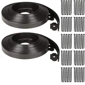 Phewnyzo 1200 in. 100 ft. x 1.5 in. Black Plastic Garden Edging Coil ...