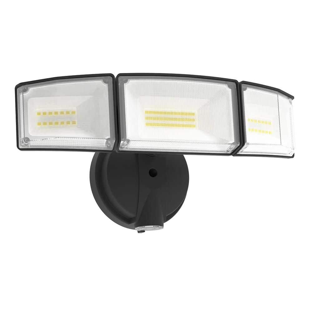LUTEC 425-Watt equivalent 8000 Lumen 320 Degree Black Non-Motion ...