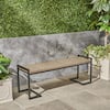 Noble House Hopkins 54 in. Grey Wood and Black Metal Outdoor Bench ...