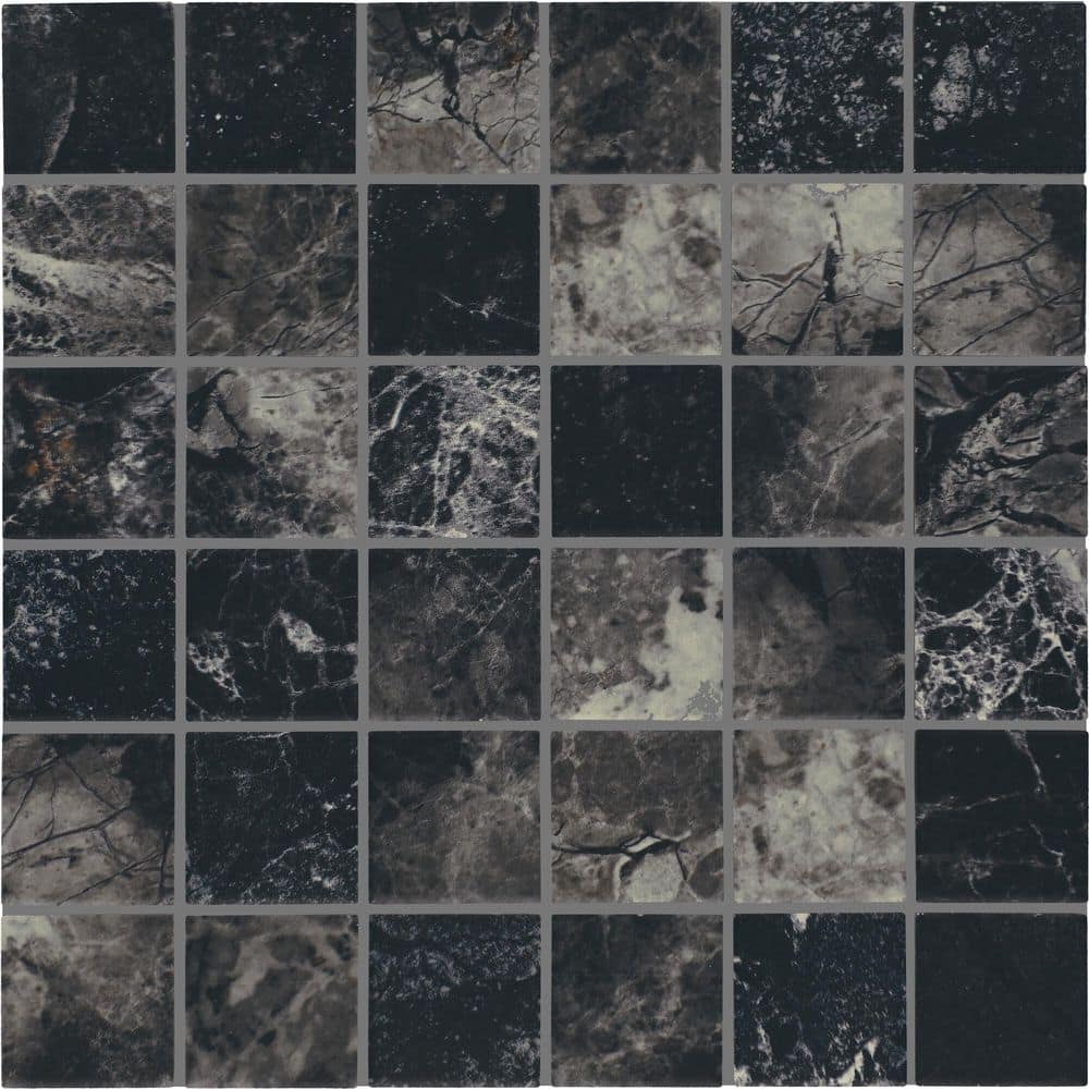 Daltile Santa Loma Night Fall 12 in. x 12 in. Matte Ceramic Mosaic ...