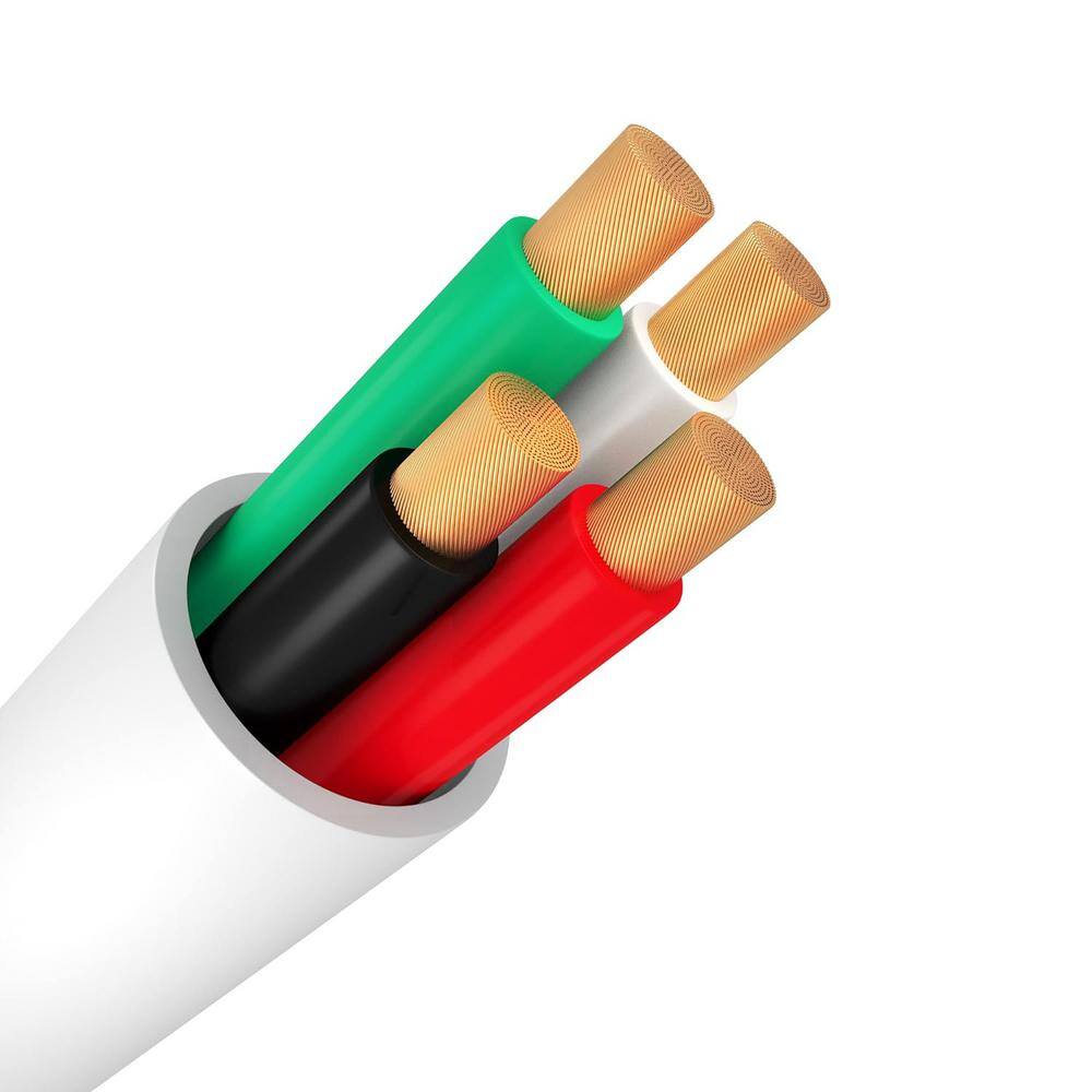 Syston Cable Technology 50 ft. 14/4 White Stranded Oxygen Free Copper In-Wall CL3R CMR FT4 Audio ...