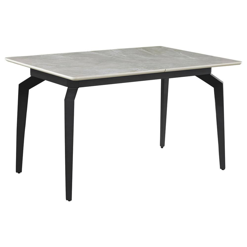Coaster Mina Grey St1-and Sandy Black 51 in. 4-Legs Rectangular dining ...