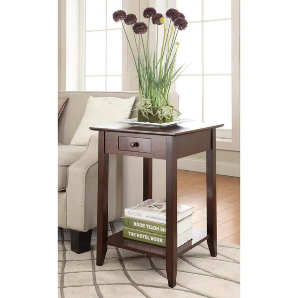 Convenience Concepts American Heritage 18 in. W Espresso Wood End Table ...