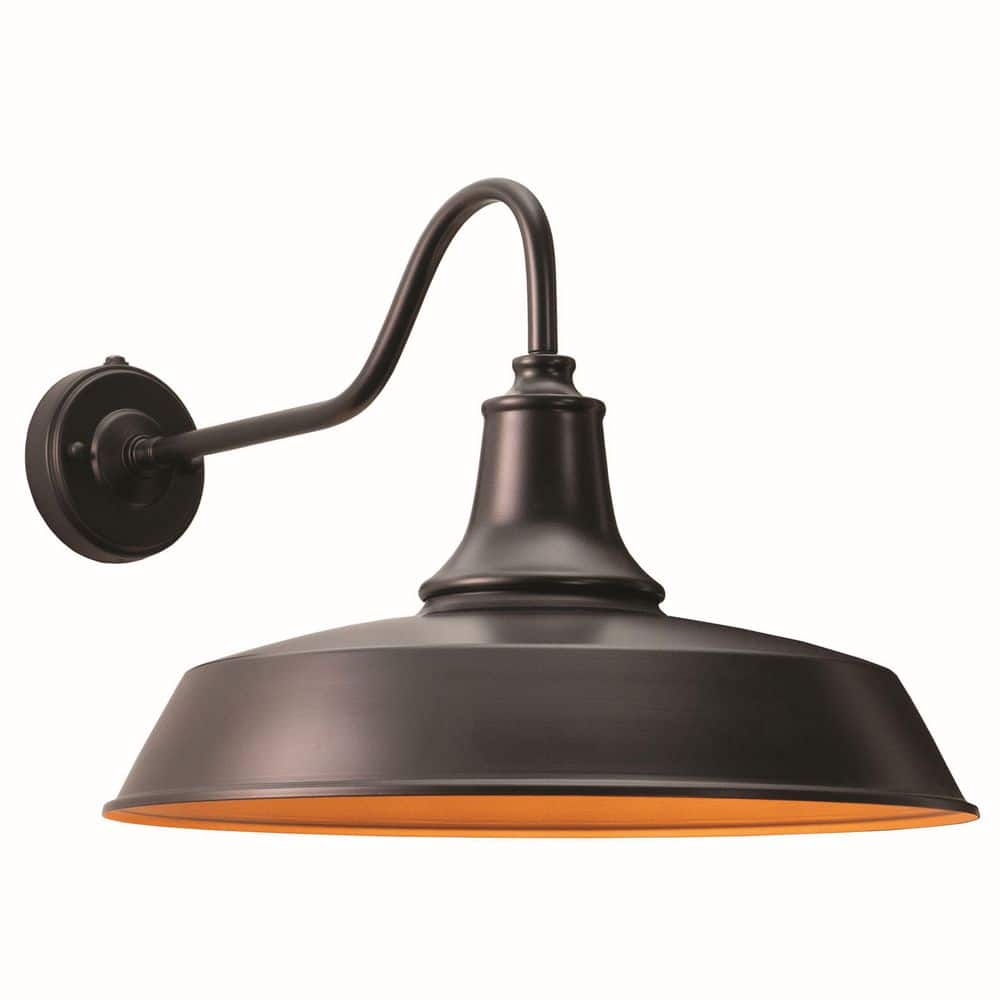 VAXCEL Dorado 1 Light Dusk to Dawn Bronze Farmhouse Outdoor Wall Barn ...