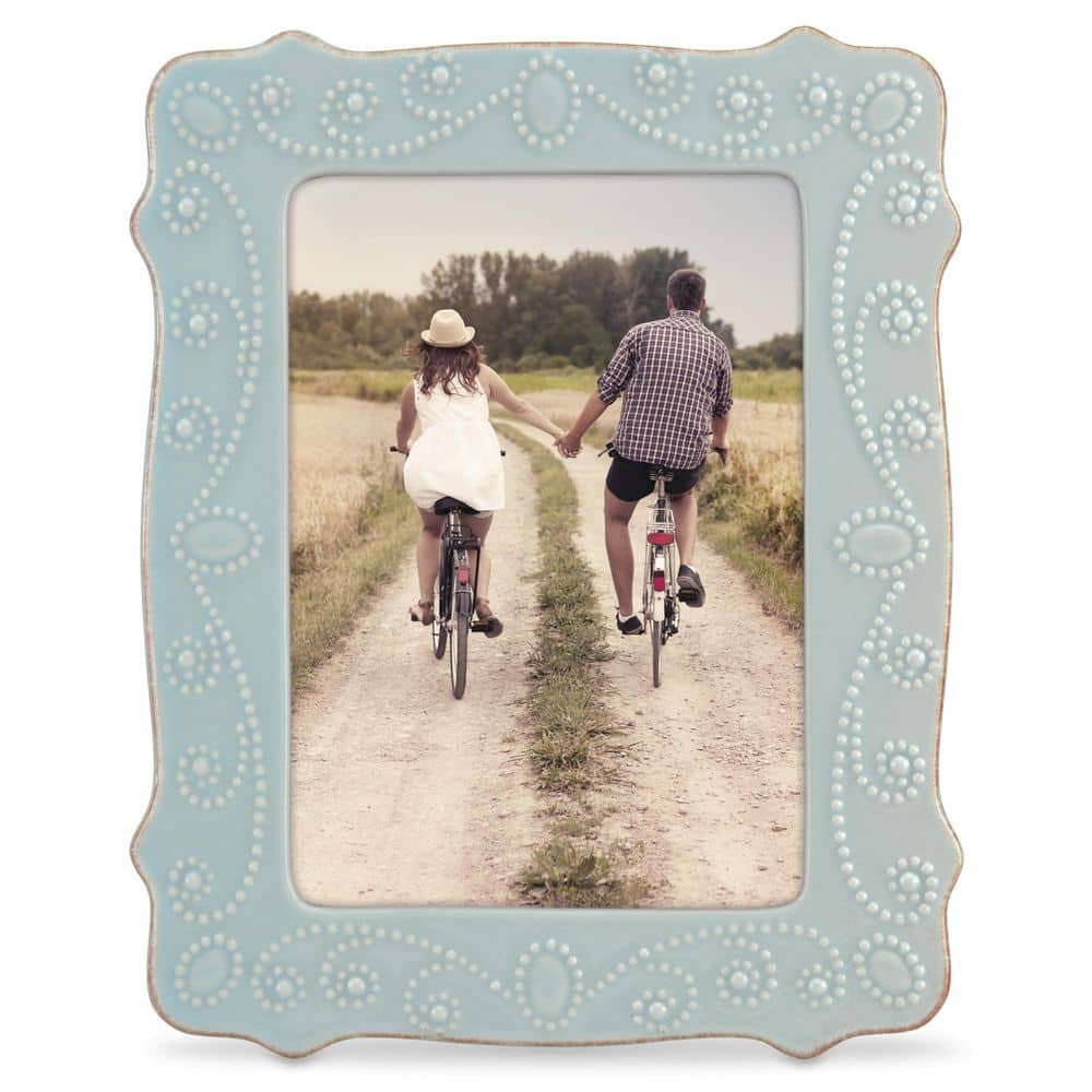 Lenox French Perle Ice 5 in. W. x 7 in. White Picture Frame 869601 ...