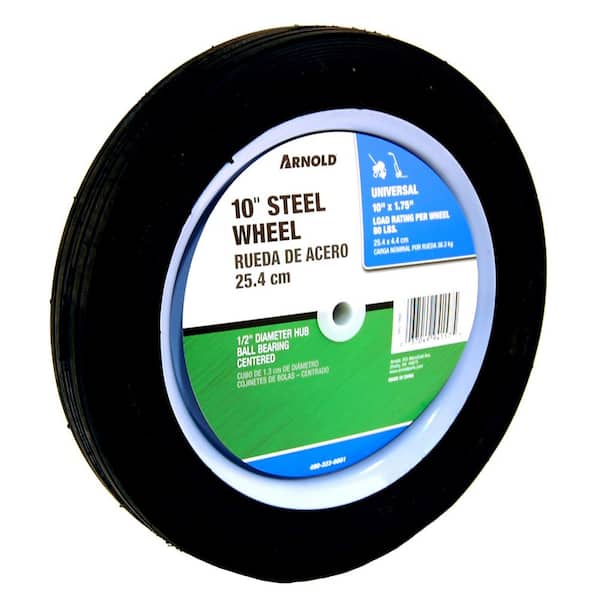 Arnold 10 in. x 1.75 in. Universal Steel Wheel with Shielded Ball ...