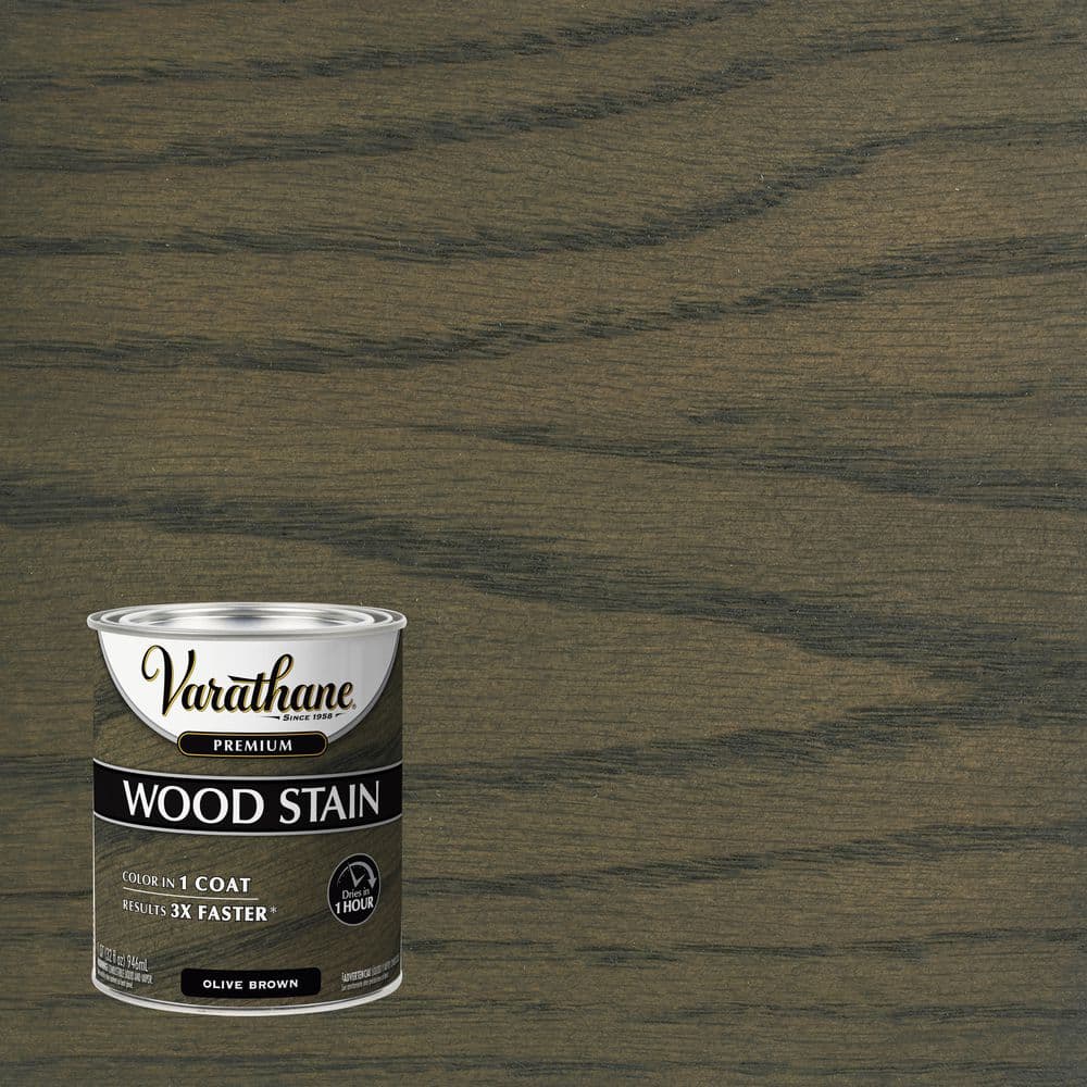 Varathane 1 qt. Olive Brown Premium Fast Dry Interior Wood Stain 245536 ...