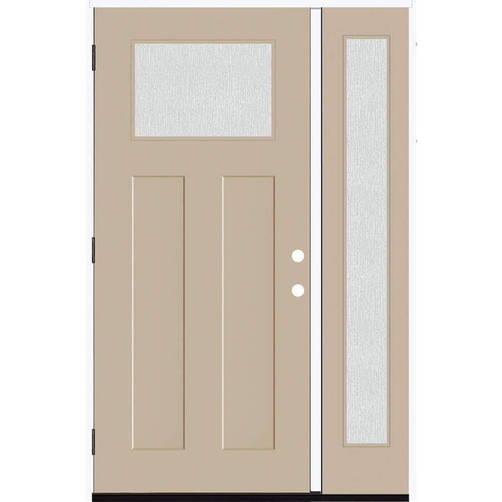 Steves & Sons Legacy 53 in. x 80 in. 1/4 Toplite Rain Glass RHOS Primed ...