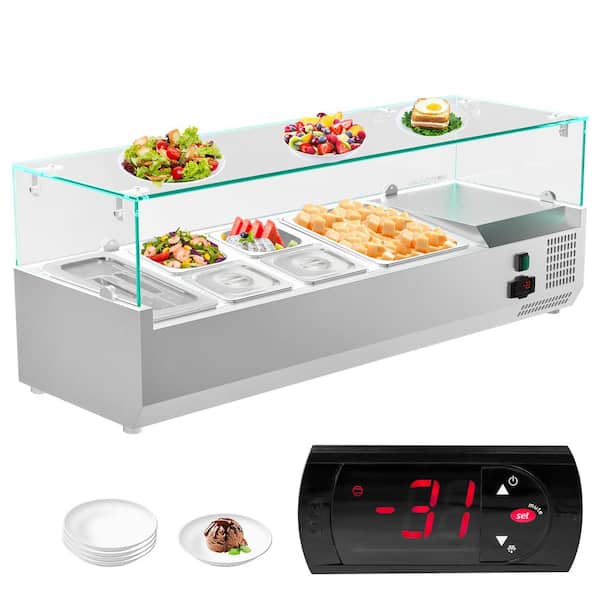 ANDTE 47 in. W 6-Pan 1.2 cu. ft. Commercial Countertop Refrigerator ...