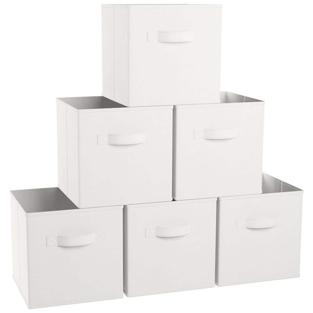 Ornavo Home 11 x 11 x 11, White Cube Storage Bin 6-Pack 6PK-BIN-11-11 ...