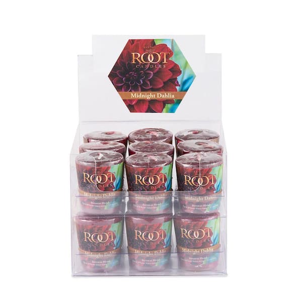 ROOT CANDLES 20-Hour Midnight Dahlia Crimson Red Scented Votive Candle ...