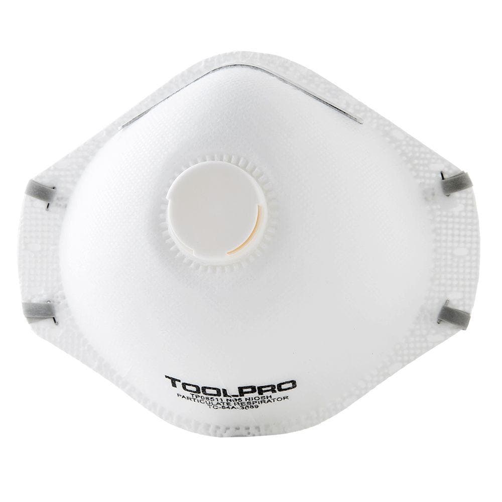 ToolPro Dust and Sanding Respirator with Exhalation Valve (10-Pack ...