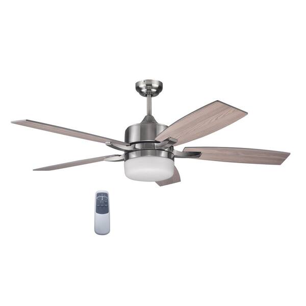 Design House LED Shade Light 52 in. Indoor Gray Modern Ceiling Fan with ...