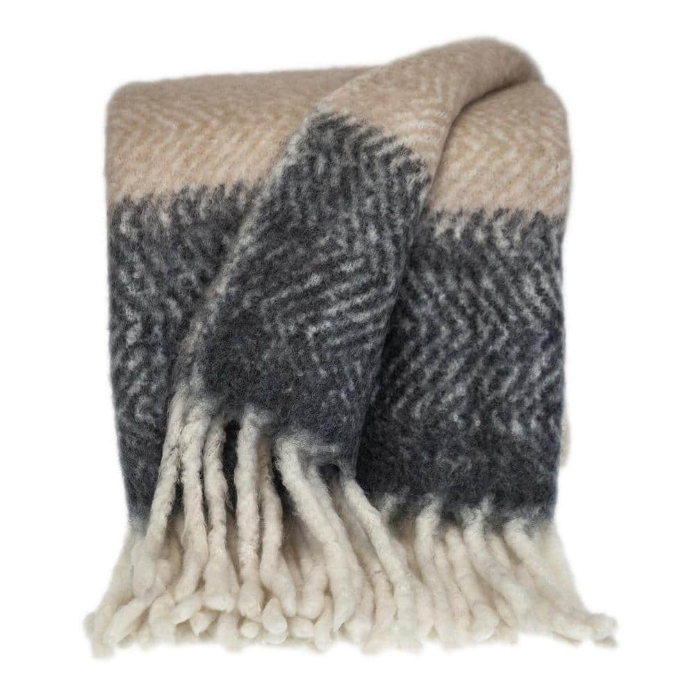 HomeRoots Charlie Brown Solid Acrylic Throw Blanket 2000402959 - The ...