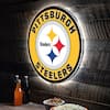 Evergreen Pittsburgh Steelers Round 23 in. Plug-in LED Lighted Sign ...
