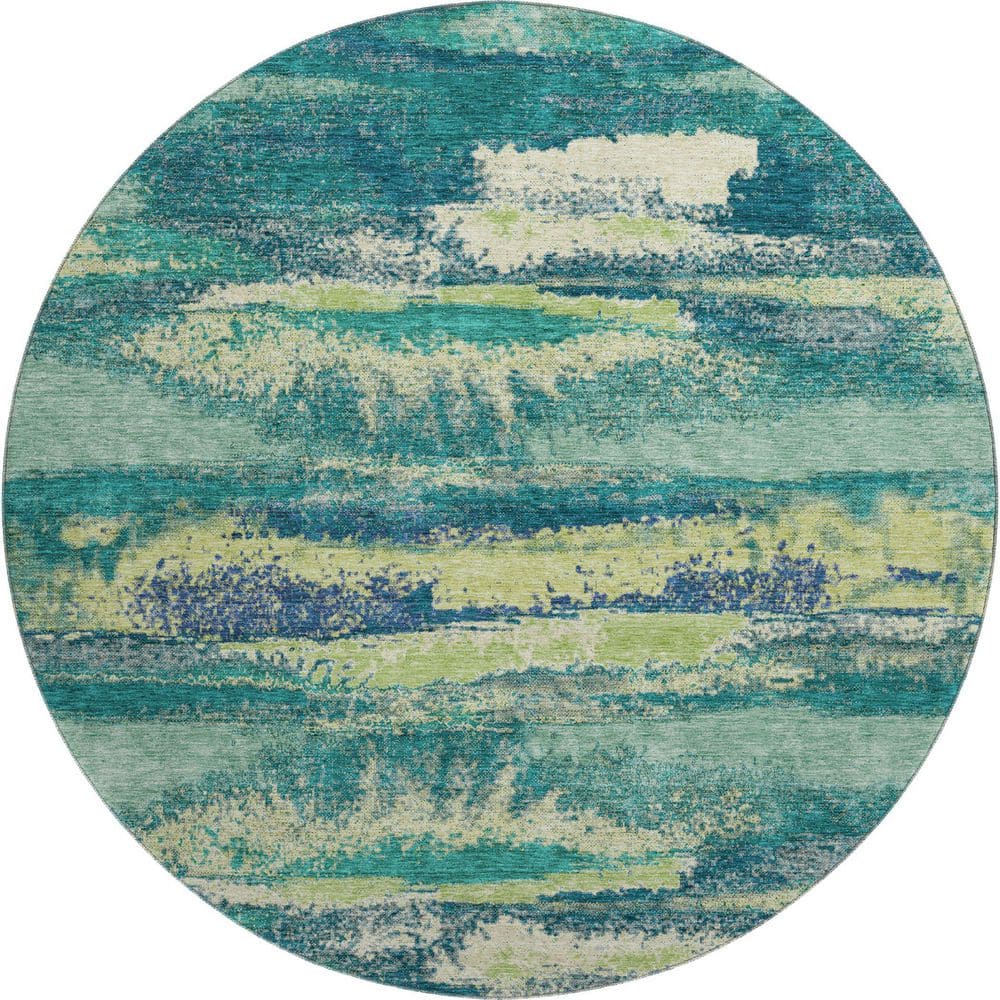 Addison Rugs Mayfield Premium Machine Washable Abstract AMF942 Emerald ...