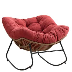 Dracelo Series Frame Metal Rocking Outdoor Rocking Chair with ...