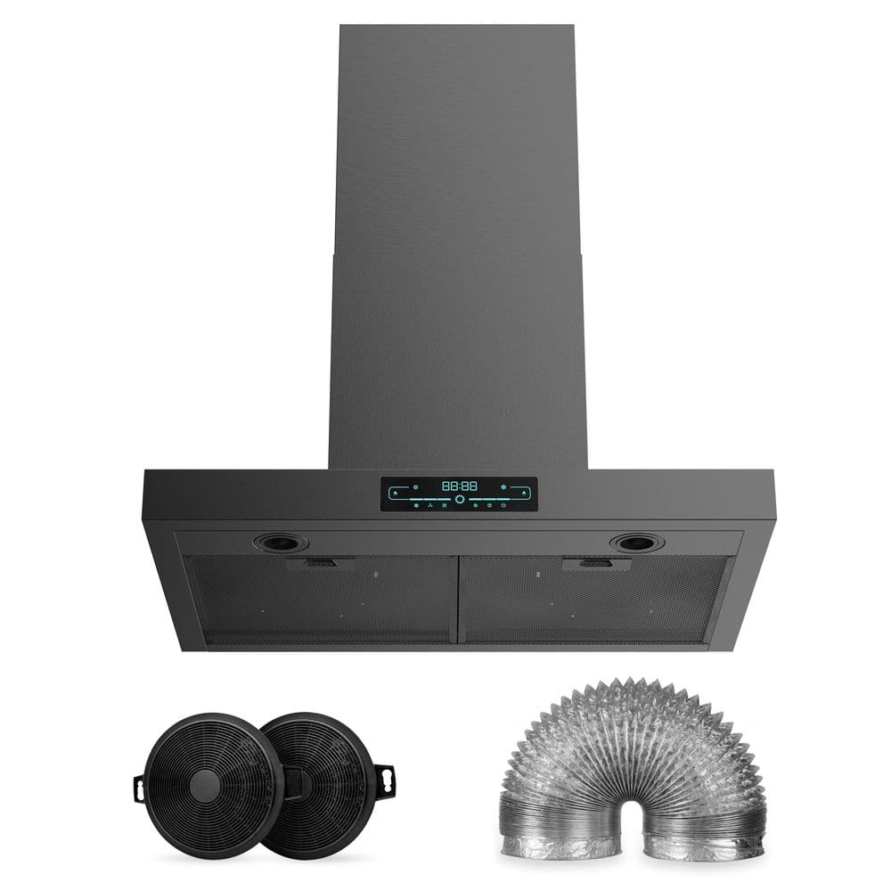 Velivi 30 in. 900 CFM Smart Convertible Ductless Wall Mount Downdraft ...